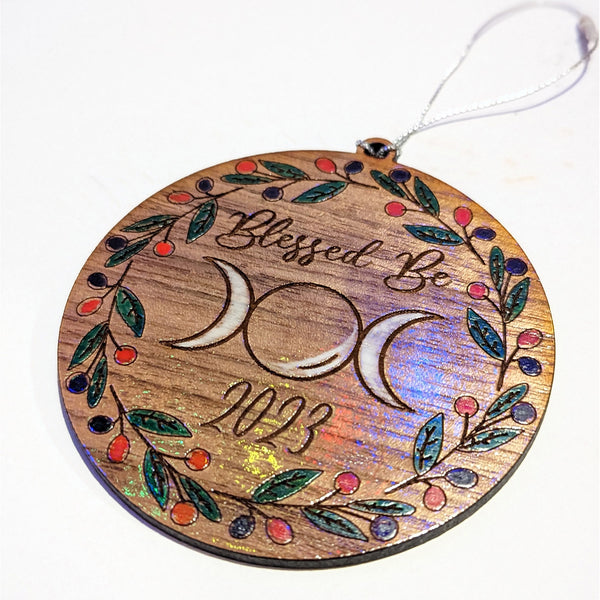 Blessed Be 2023 Ornament Witchy Wiccan Triple Moon Goddess Yule Orname ...