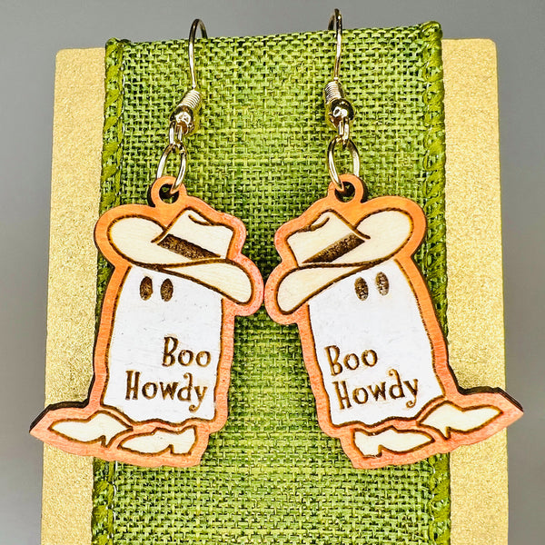 Boo Howdy! Ghost Dangle Earrings – Glowforge Shop