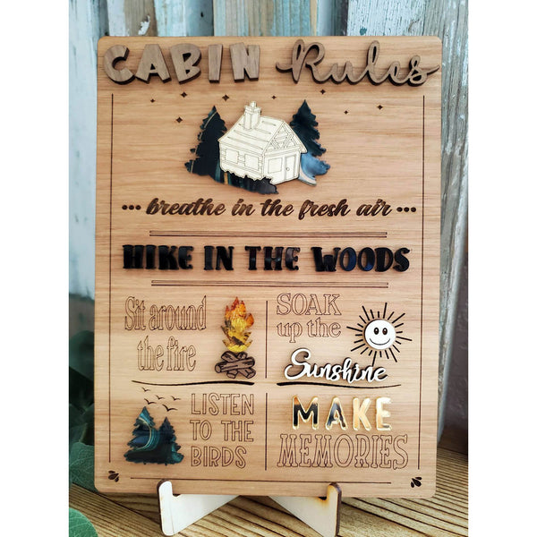 Cabin Rules Sign - Cabin Decor – Glowforge Shop