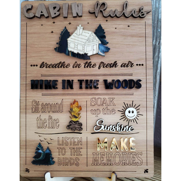 Cabin Rules Sign - Cabin Decor – Glowforge Shop