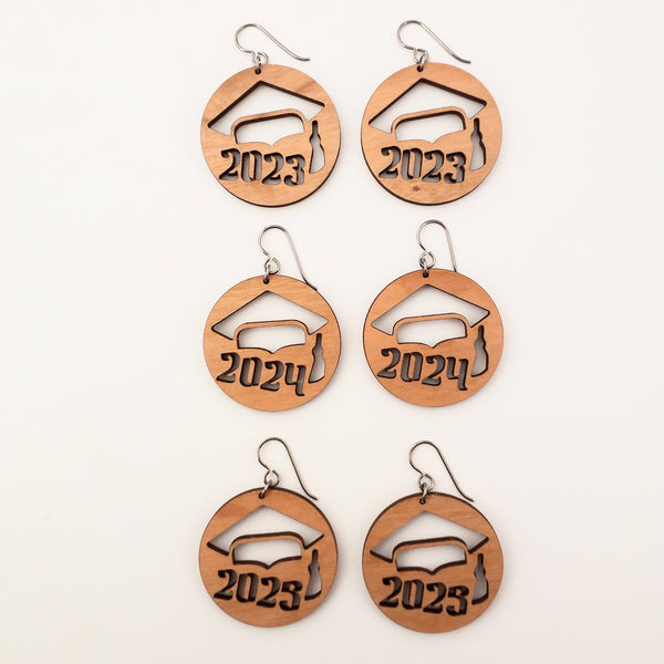 Celebratory Round Graduation Earrings - Year 2023 to 2025 (Set of 3 ...