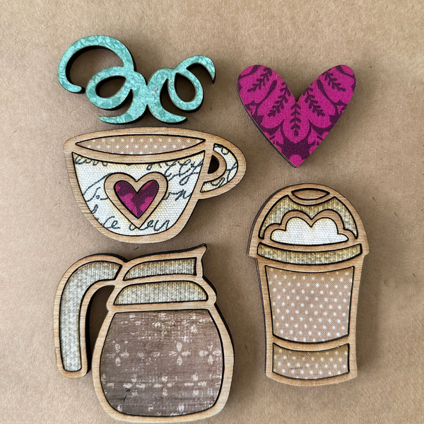 Coffee-Themed Magnet Collection (Set of 5) – Glowforge Shop
