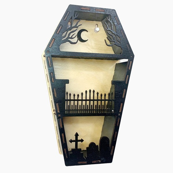 Coffin Halloween Wall Hanging 3-Tier Shelf – Glowforge Shop