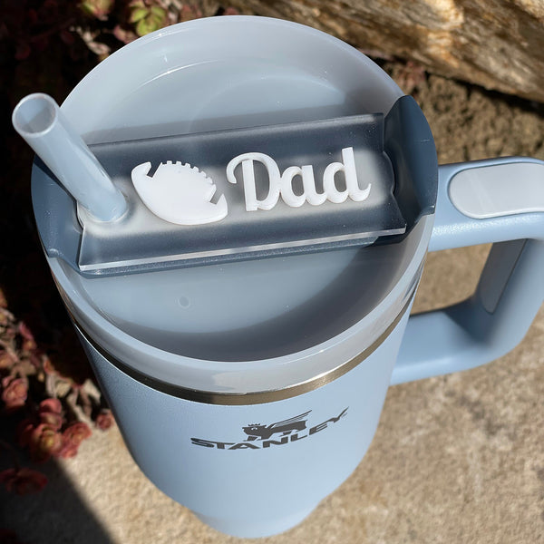 Customizable Stanley Cup Topper 40 oz Football Mom & Dad (Set of 2 ...