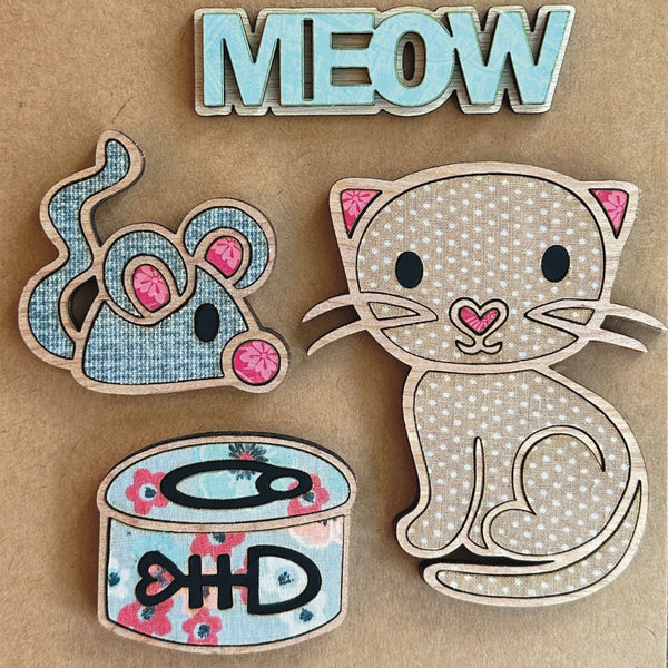 Cute Cat-Themed Magnet Collection (Set of 4) – Glowforge Shop