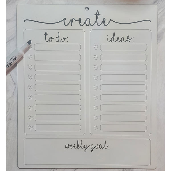 Dry Erase Weekly Planner for Goals, Ideas & To Do Lists – Glowforge Shop