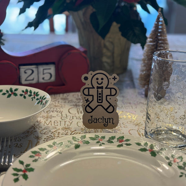 Festive Gingerbread Man Place Settings & Easel – Glowforge Shop