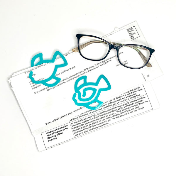 Fish-Shaped Bookmark with Card Backer - Paperclip - Snack Bag Closure ...