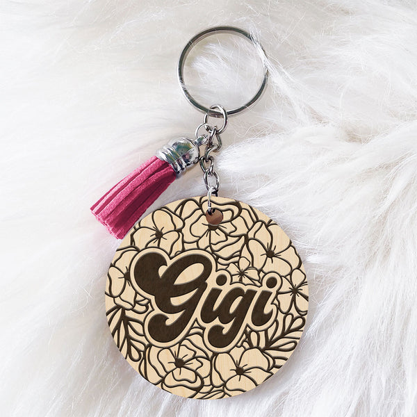 Floral "Gigi" Keychain (Set of 2) – Glowforge Shop