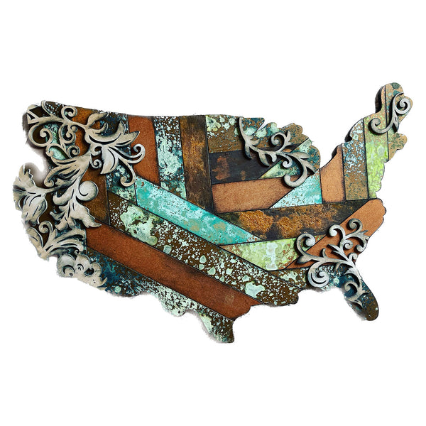 Flourish Farmhouse Style USA Map Sign or Door Hanger – Glowforge Shop