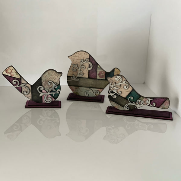 Flourish Farmhouse Bird Shelf Sitter (Set of 3) – Glowforge Shop