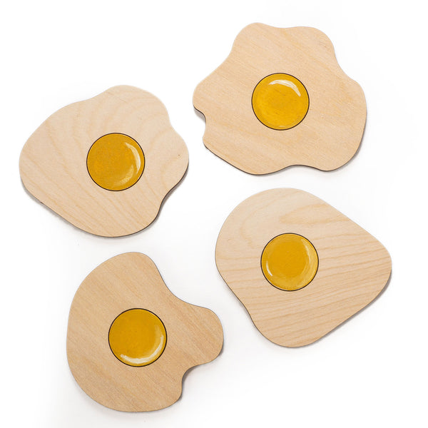 Fried Egg Breakfast-themed Coasters (Set of 4) – Glowforge Shop