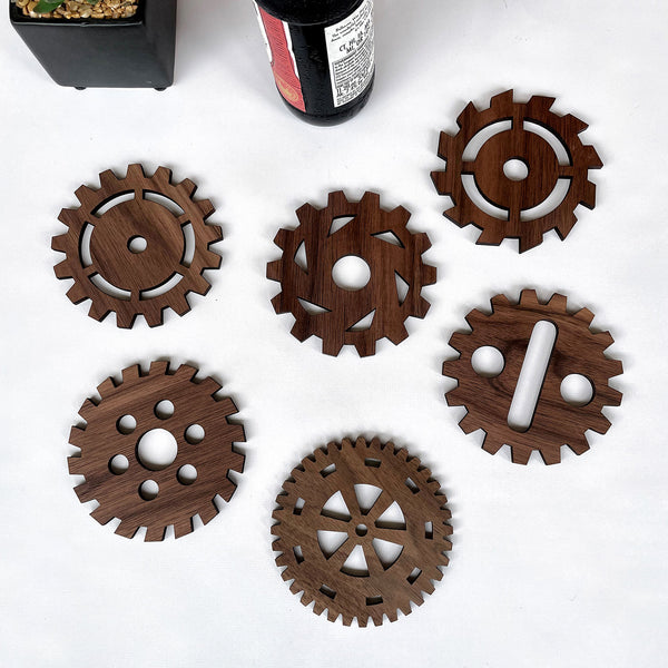 Gear Coasters for Fathers, Dads, Guys, Groomsmen, Father's Day (Set of ...