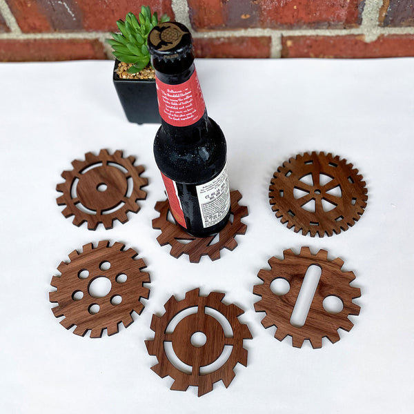 Gear Coasters for Fathers, Dads, Guys, Groomsmen, Father's Day (Set of ...