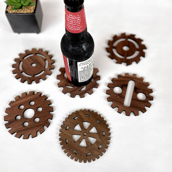 Gear Coasters for Fathers, Dads, Guys, Groomsmen, Father's Day (Set of ...
