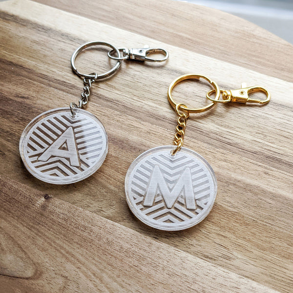 Geometric Lines Circle Alphabet Keychains (A-Z) – Glowforge Shop
