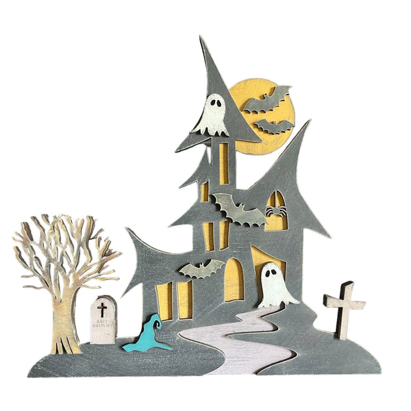Halloween Haunted House Shelf Sitter – Glowforge Shop