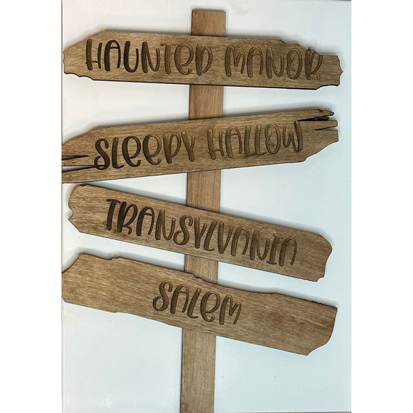Haunted Manor - Sleepy Hollow - Halloween Direction Sign – Glowforge Shop