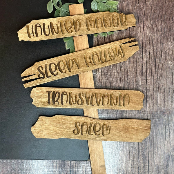 Haunted Manor - Sleepy Hollow - Halloween Direction Sign – Glowforge Shop