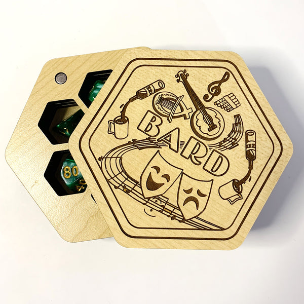 Hexagonal Bard Dice Box - Hex Bard Dice Vault – Glowforge Shop
