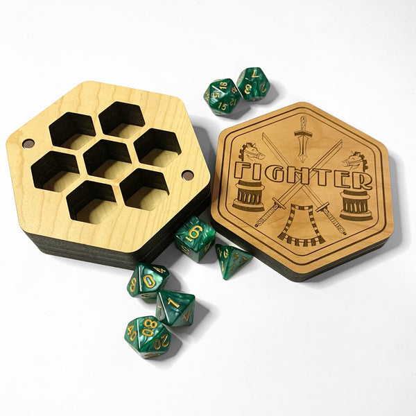 Hexagonal Fighter Dice Box - Hex Fighter Dice Vault – Glowforge Shop