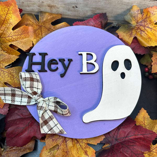 Hey Boo Halloween Door Sign - Friendly Ghost Door Sign – Glowforge Shop