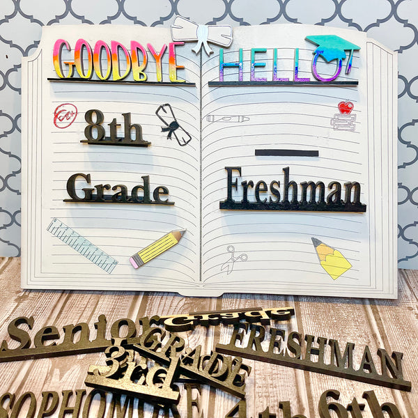 Interchangeable Book Themed Grade Passing Sign with Grades K-12 ...