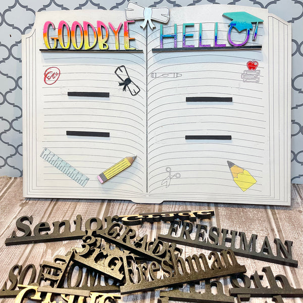 Interchangeable Book Themed Grade Passing Sign with Grades K-12 ...