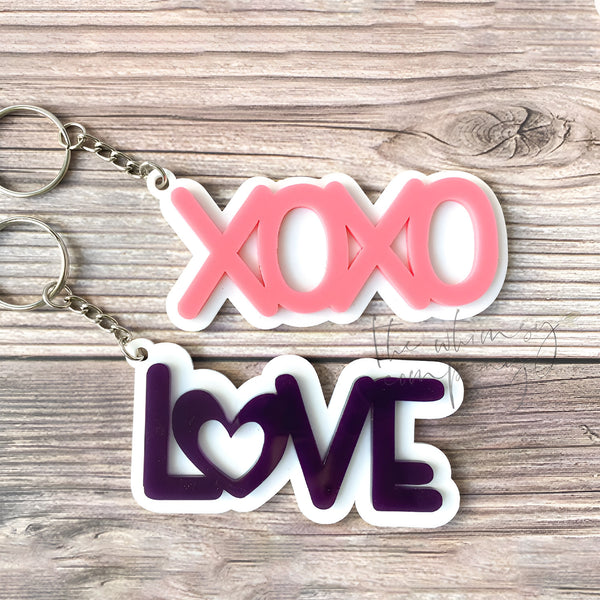 LOVE and XOXO Keychains or Tags (Set of 2) – Glowforge Shop