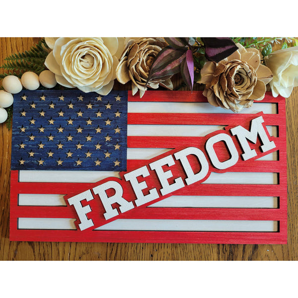Layered Patriotic Home Decor - "Freedom Flag" – Glowforge Shop