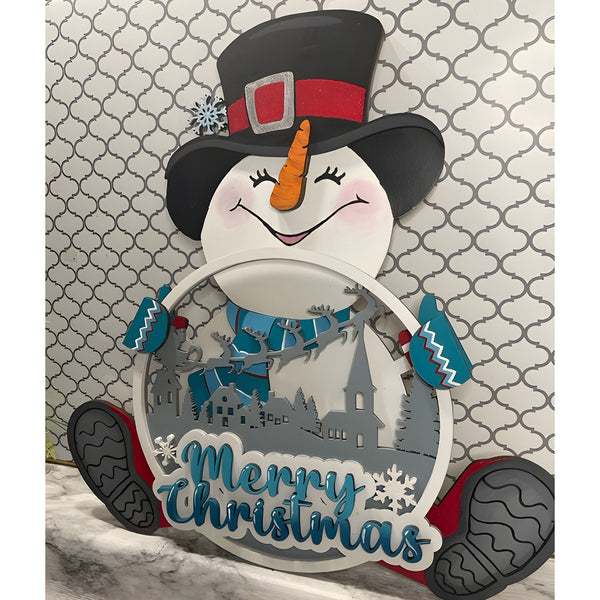 Layered Snowman Stand - Winter Snowman Christmas Sign – Glowforge Shop