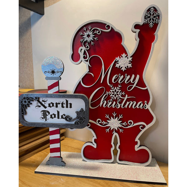 "Merry Christmas" Santa North Pole Stand – Glowforge Shop