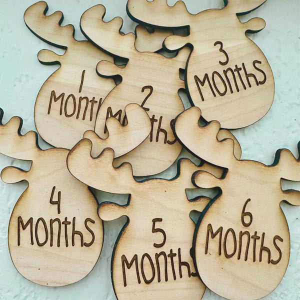 Moose Monthly Milestone Baby Markers (Set of 13) – Glowforge Shop