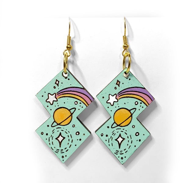 Outerspace Abstract Dangle Earrings – Glowforge Shop