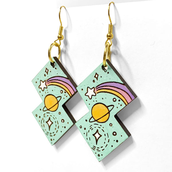 Outerspace Abstract Dangle Earrings – Glowforge Shop