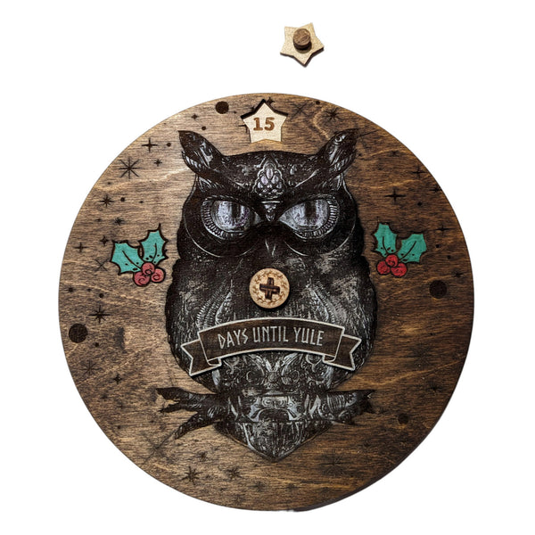 Owl Countdown to Yule Witchy Christmas Countdown Wheel – Glowforge Shop
