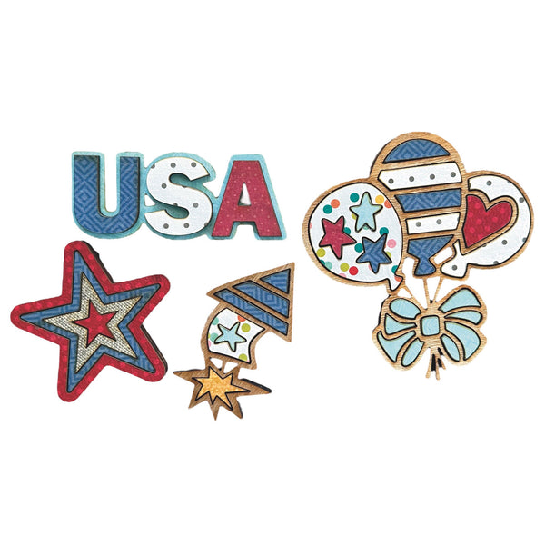 Patriotic USA-Themed Magnet Collection (Set of 4) – Glowforge Shop