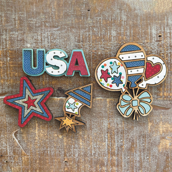 Patriotic USA-Themed Magnet Collection (Set of 4) – Glowforge Shop