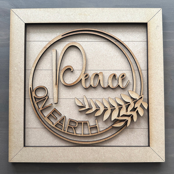 Peace on Earth Farmhouse Style Christmas Sign – Glowforge Shop