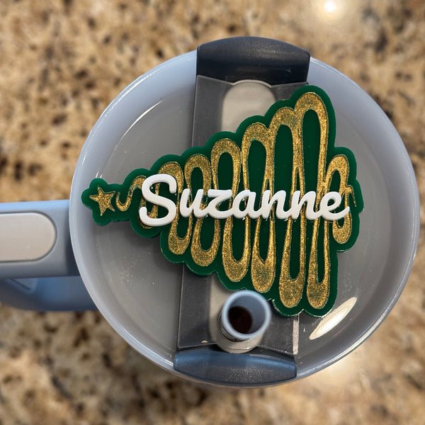 Personalizable Christmas Tree Topper compatible with 40 oz Stanley Cup ...