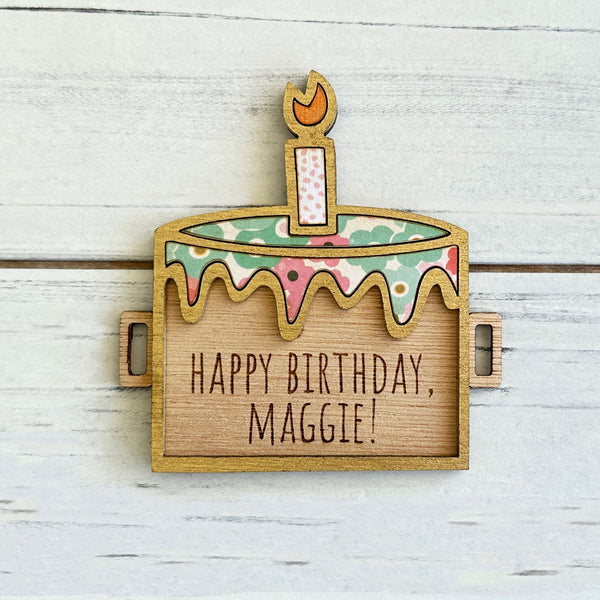 Personalized 2-Layered Birthday Cake Tag – Glowforge Shop