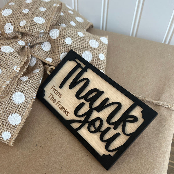 Personalized 2-Layered Thank You Gift Tag – Glowforge Shop