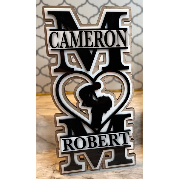 Personalized 2-Name Vertical Mom Stand - Mother's Day Gift – Glowforge Shop