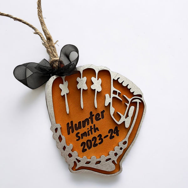 Personalized Baseball Glove Bag Tag - Baseball Ornament – Glowforge Shop