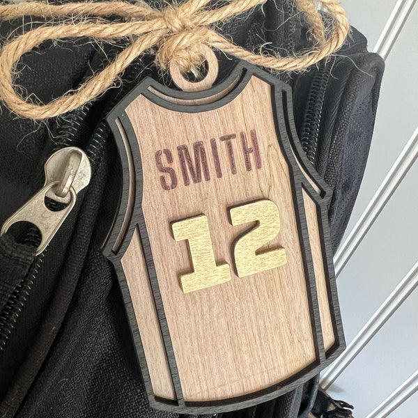 Personalized Basketball Jersey Bag Tag - Basketball Jersey Ornament ...