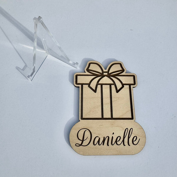 Personalized Christmas Present Name Plate & Easel – Glowforge Shop
