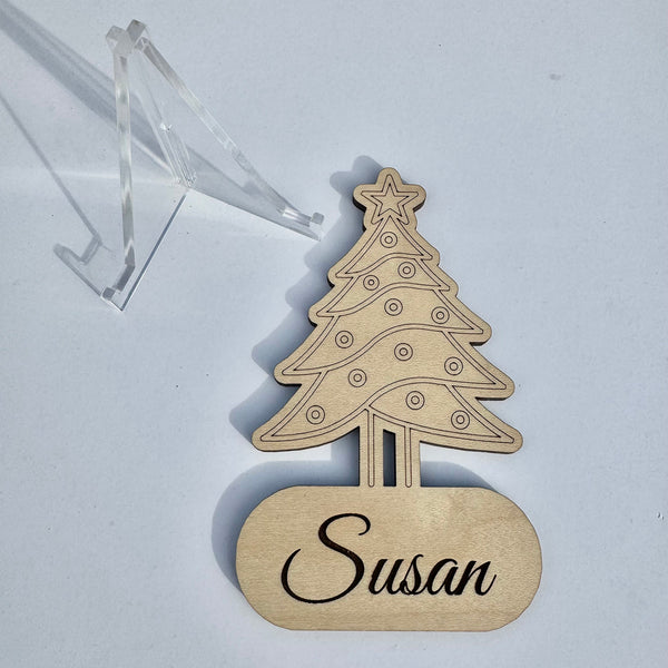 Personalized Festive Tree Name Plate & Easel – Glowforge Shop