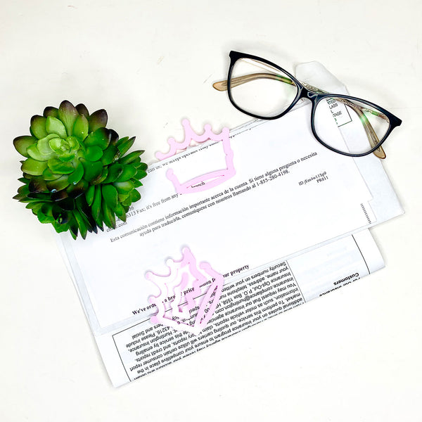 Princess Crown Bookmark with Card Backer - Paperclip - Snack Bag Closu ...
