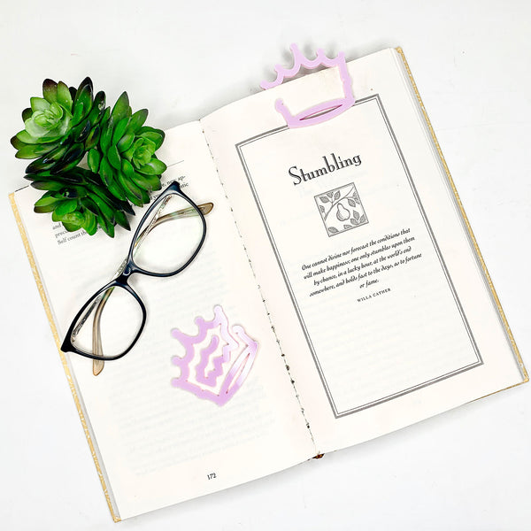 Princess Crown Bookmark with Card Backer - Paperclip - Snack Bag Closu ...