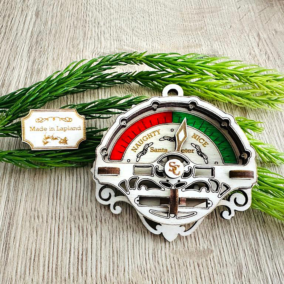 Santa Meter Ornament - Ornament With Mechanical Arrow And Rail ...